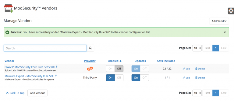 Deploying ModSecurity Rule Set in cPanel/WHM
